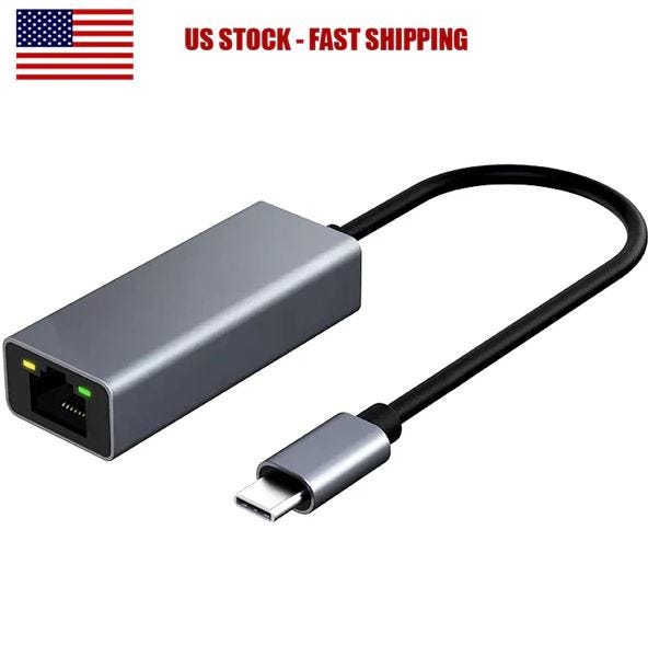 Buy USB C To Ethernet Adapter Rj45 Network LAN Gigabit Laptop 10/100 ...