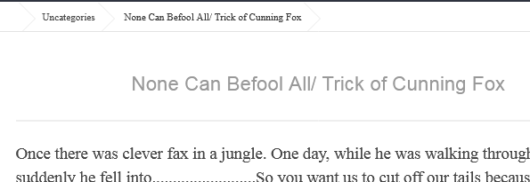 None Can Befool All/Trick of Cunning Fox - Education Blog for Learning ...
