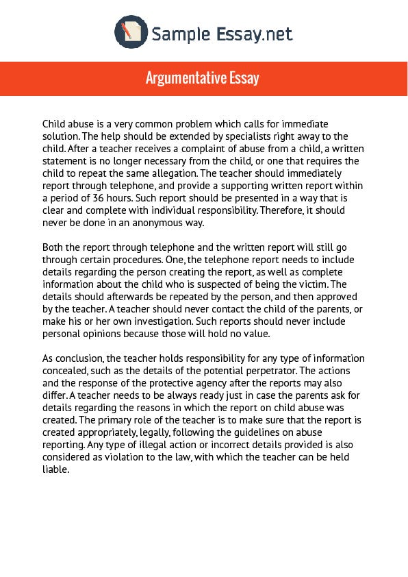 Best Argumentative Essay Sample. An argumentative essay is a paper that ...