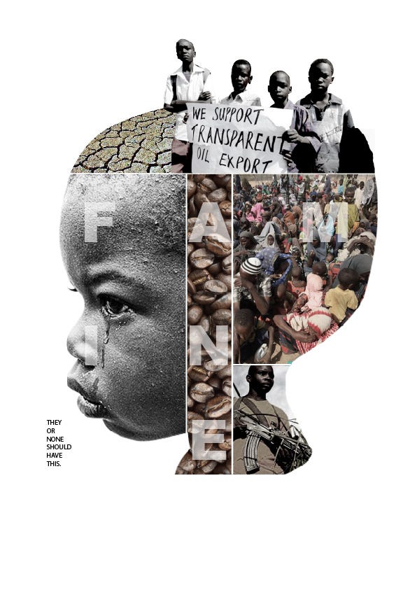 Collage work of African famine | by Hsiang-yu Chen | Medium