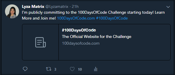 I’ve joined the #100DaysOfCode Challenge | by Lyza Matrix | Medium