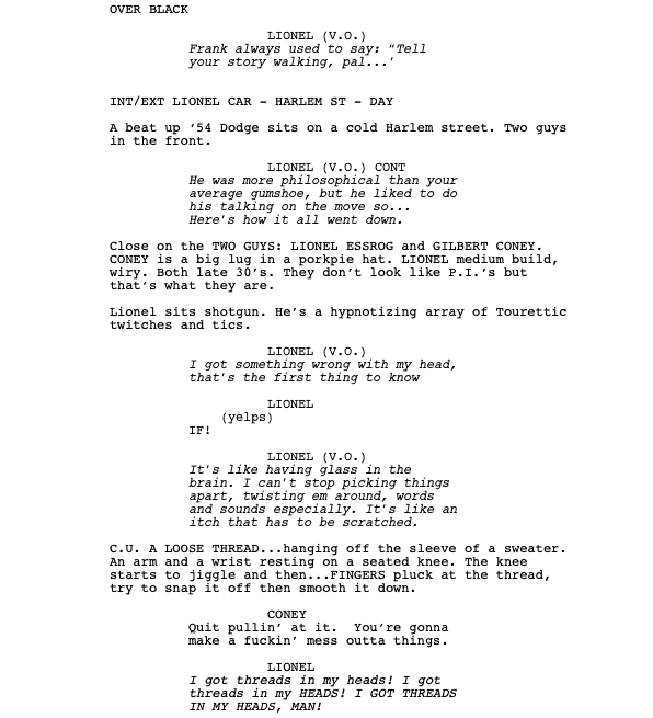 Page One: “Motherless Brooklyn” (2019) - Go Into The Story