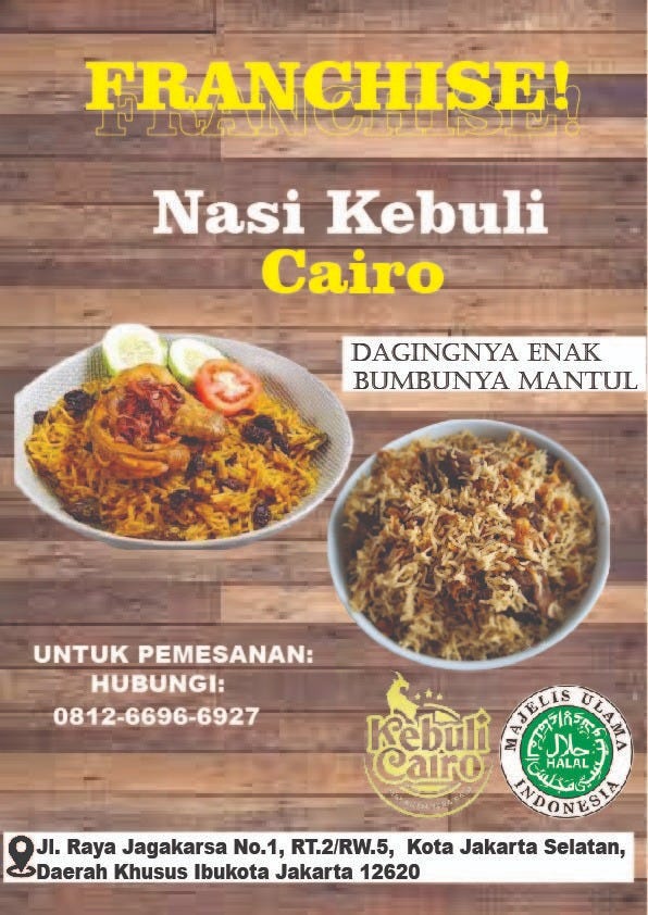 DISKON Nasi Kebuli Cairo, CALL 0812–6696–6927 , Kemitraan nasi kebuli ...