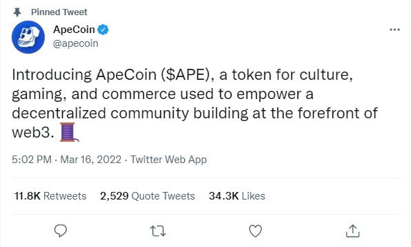 APE Foundation Unveils ApeCoin. You don’t need much exposure to the ...