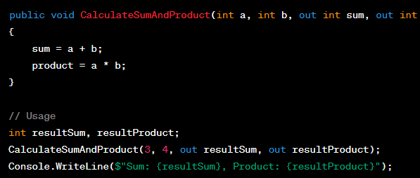 Ref ,Out,Params. The keywords out, ref, and params in… | by Goktug ...