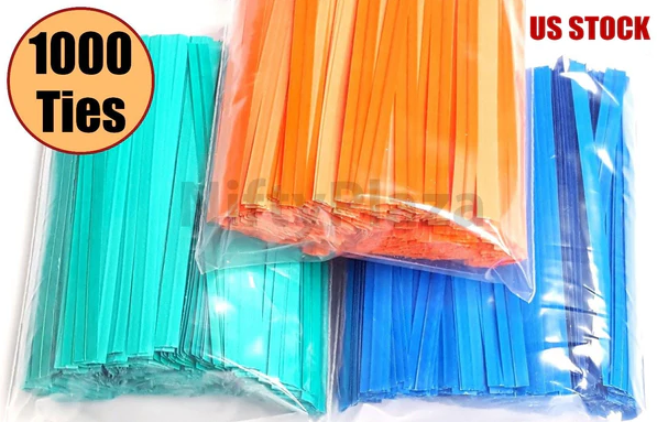 Buy 1000 Twist Ties, 4 inch, Plastic Coated, No Rip Paper Ties | by ...