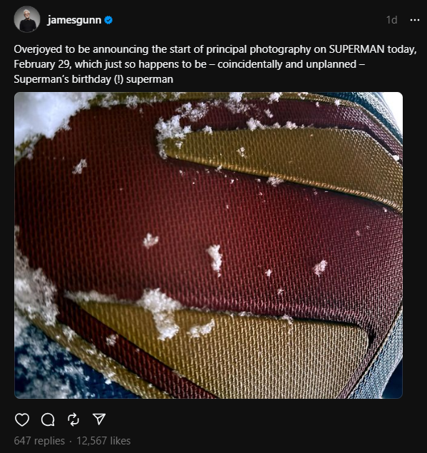 James Gunn Teases Official ‘Superman: Legacy’ Set Photos & More for the Man of Steel’s Birthday ...