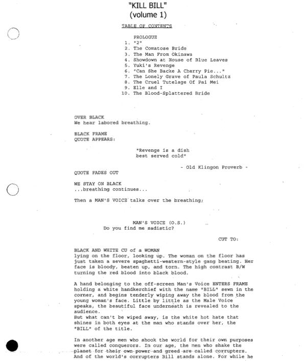 Page One: “Kill Bill: Vol. 1” (2003) - Go Into The Story