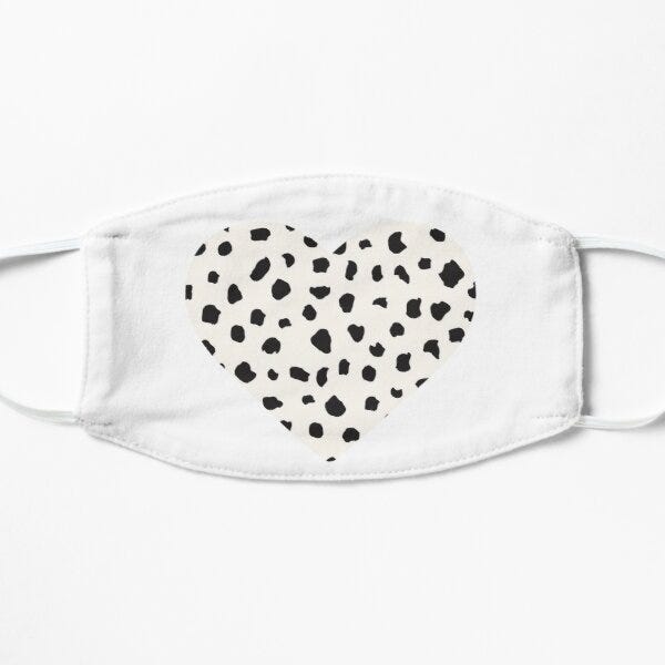 Dotted Spots Y2k aesthetic trendy heart design Flat Mask Flagship ...