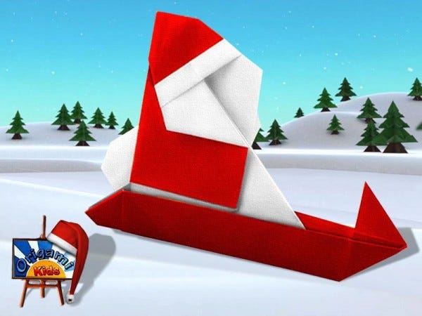 Santa Claus and Sled by Sanae Sakai | by Christmas Origami | Medium