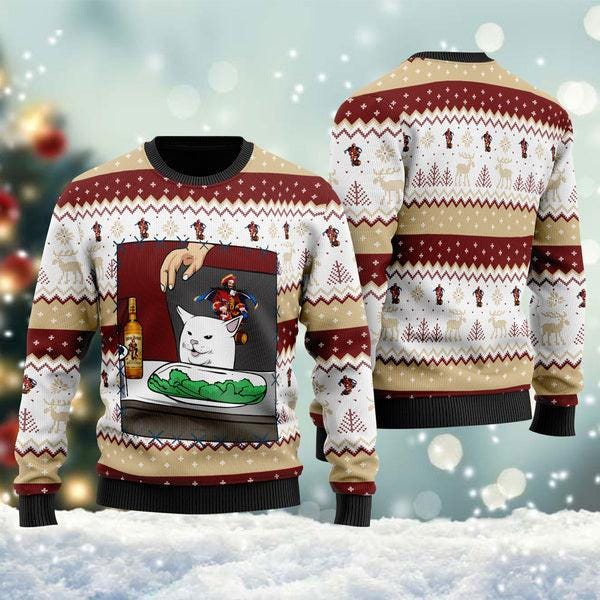Captain Morgan Cat Meme All-Over Print Thicken Sweater | by son nguyen ...