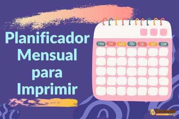 Planificador Mensual para Imprimir | Descargar en PDF - Caratulas.de ...