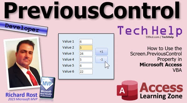 How to Use the Screen.PreviousControl Property in Microsoft Access VBA | by Richard Rost | Medium
