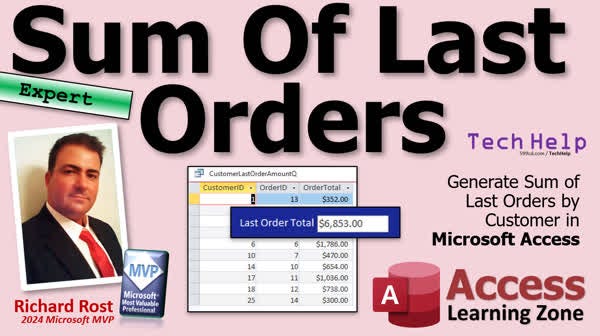 Generate Sum of Last Orders by Customer in Microsoft Access | by Richard Rost | Oct, 2024 | Medium