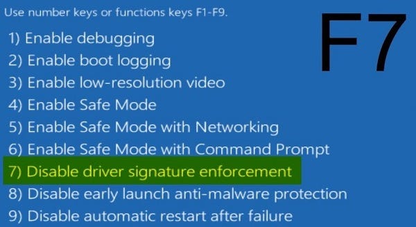 How to Turn off Driver Signature Enforcement? | by Gerry Martin | Medium