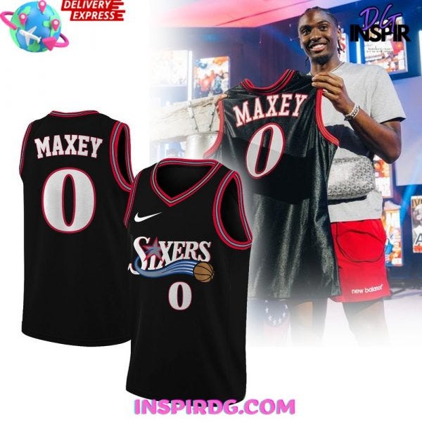Philadelphia 76ers Tyrese Maxey Basketball Jersey | by InspirDG ...