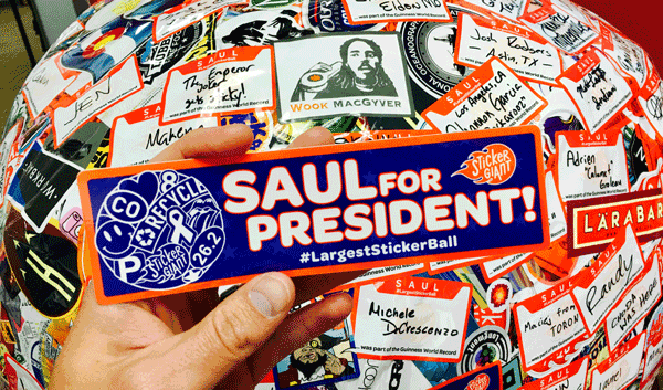 Saul the Largest Sticker Ball for President | by StickerGiant | Medium