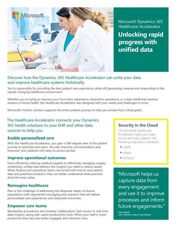 Microsoft Dynamics 365 Healthcare Accelerator: Unlocking rapid progress ...