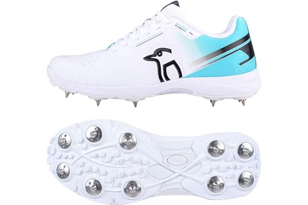 The Kookaburra KC 3.0 Spike Cricket Shoe — White/Aqua — 5: Available on ...