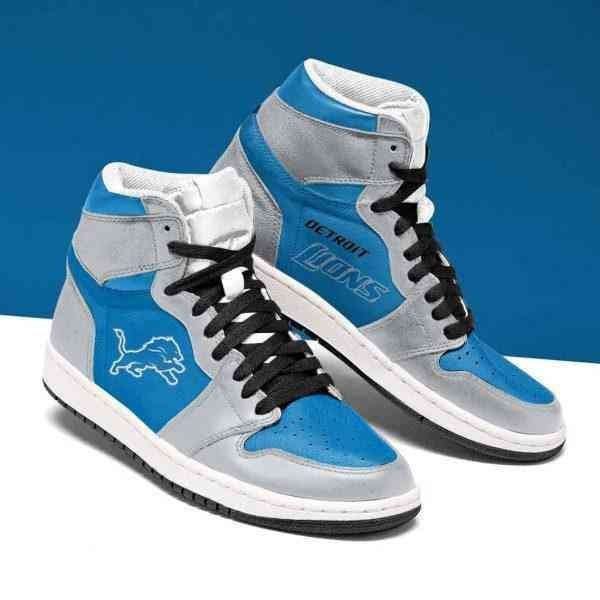 Detroit Lions Football Design Air Jordan 1 Mid Printing Shoes Sneaker ...