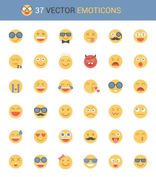37 Free Vector Emoticons | by Alex Ionescu | PixelsMarket | Medium