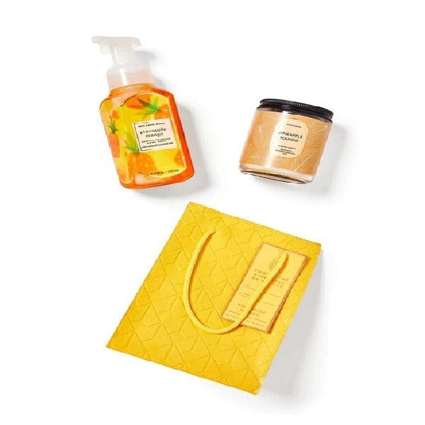 “Tropical Bliss Awaits: BBW Pineapple Mango Gift Bag Pack Set For Women ...