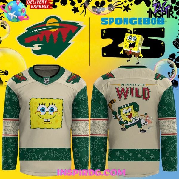 Minnesota Wild Spongebob 25th Anniversary Special Hockey Jersey | by ...