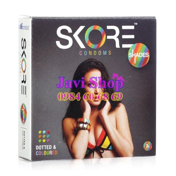 bao cao su bi Skore Shades Coloured & Dotted gia tang khoai cam | by Javi Shop | Medium