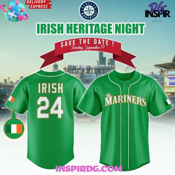 Seattle Mariners Irish Heritage Night 2024 Baseball Jersey | by ...