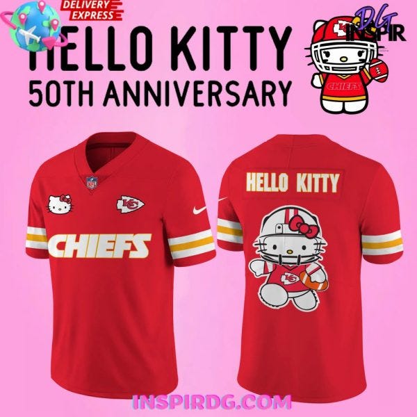 Kansas City Chiefs x Hello Kitty 50th Anniversary Football Jersey | by ...
