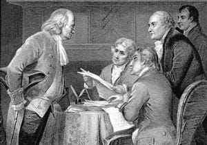 Thomas Jefferson Signing The Declaration Of Independence Black And White