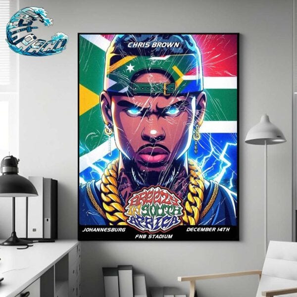 Chris Brown Poster For Show Music In Johannesburg South SA At FNB ...