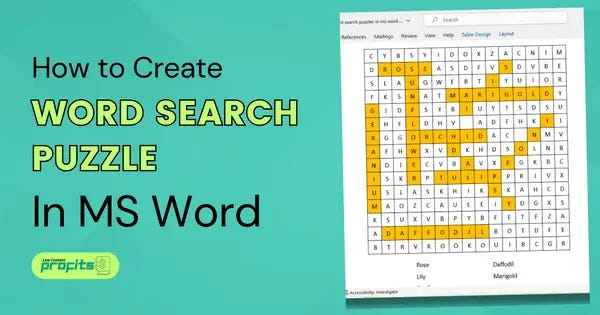 How to Create a Word Search Puzzle in MS Word | Medium | Medium