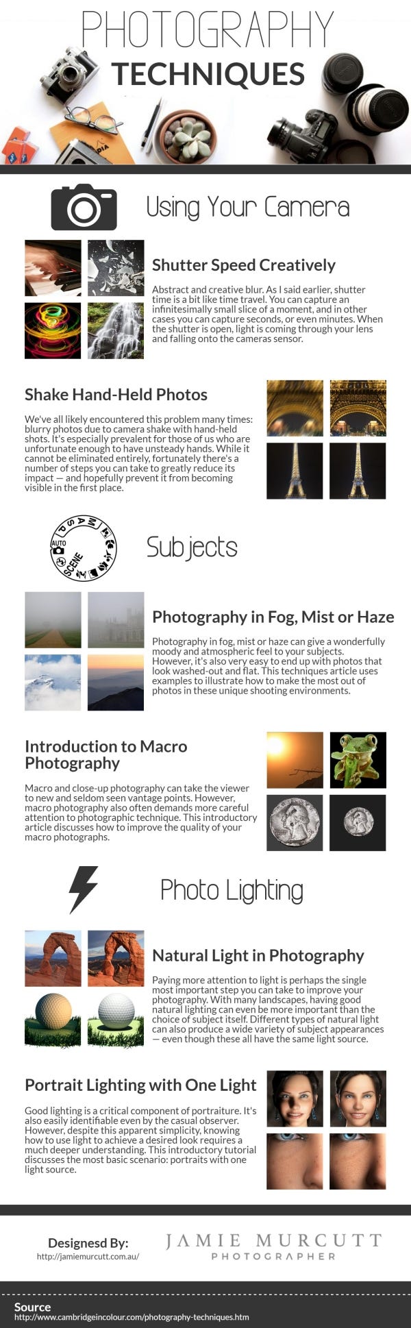 Photography Techniques. This infographic is designed by Jamie… | by ...