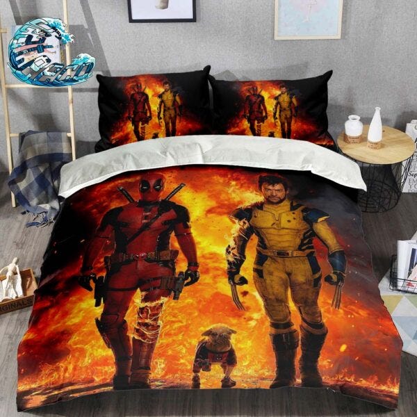 Best Deadpool And Wolverine With Dogpool Bedding Set Full | by Seateeco ...