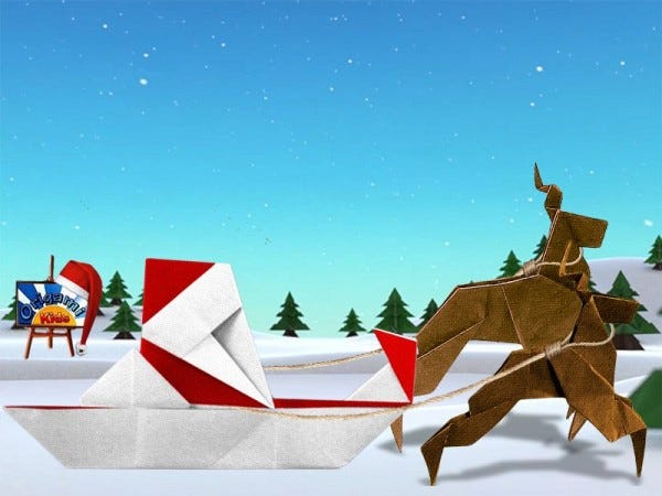 Origami Santa on Sled with Reindeers | by Christmas Origami | Medium