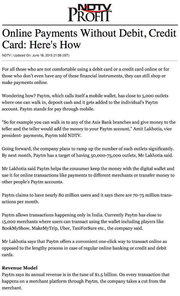 Go Cashless with Paytm via NDTV | by Paytm | Paytm Blog | Medium
