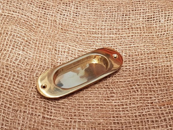 Brass rounded flush inset pull handle | by The Spearhead Collection ...