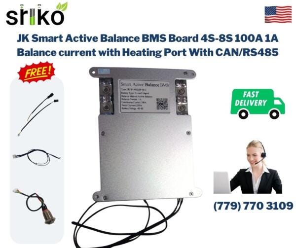 JK Smart Active Balance BMS Board 4S-8S 100A 1A Balance current with Heating Port With CAN/RS485 ...