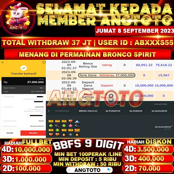 SELAMAT KEPADA MEMBER ANGTOTO .MENANG DI PERMAINAN SLOT PRAGMATIC PLAY ...