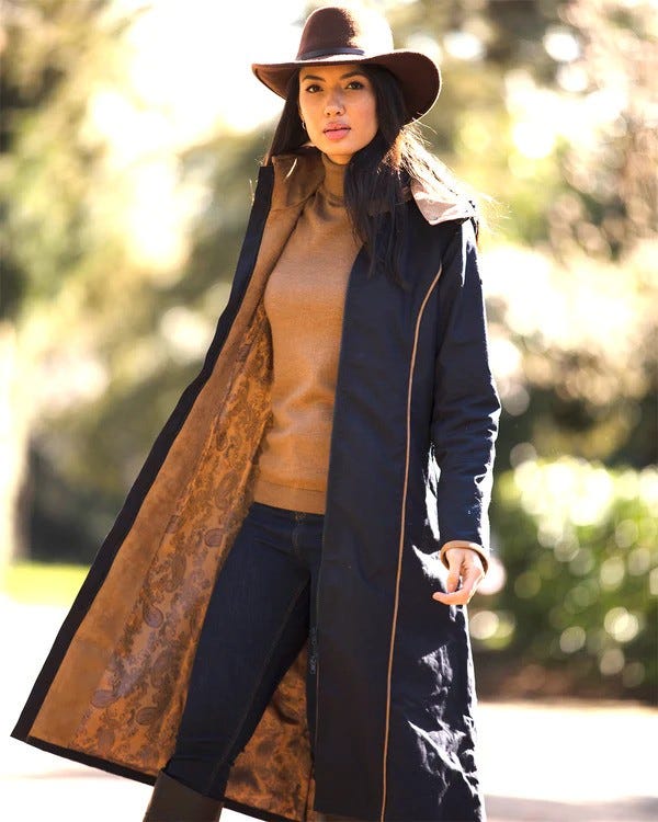 Eleanor Navy Long Waterproof Coat | by Welligogs Clothing | Feb, 2024 ...