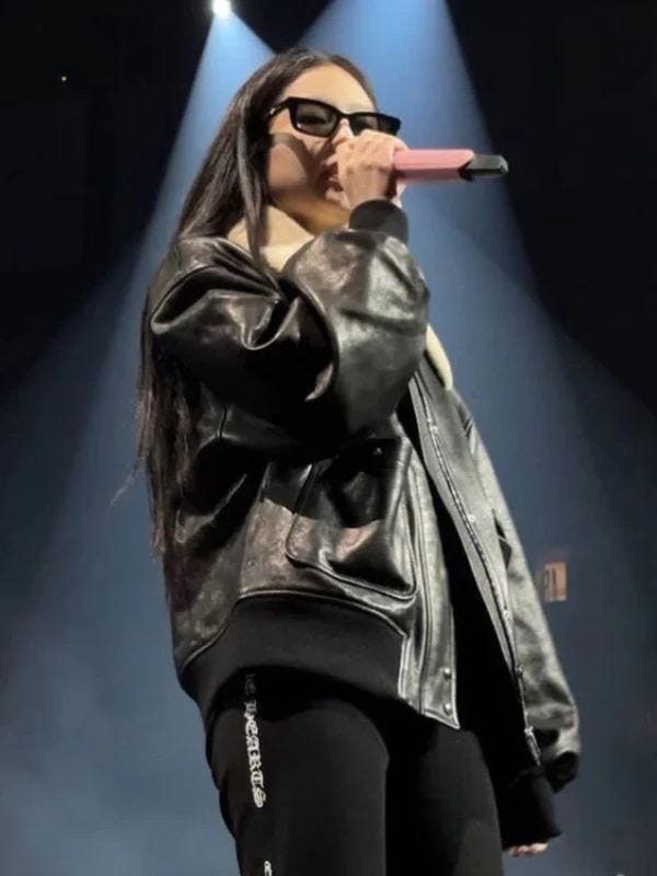 Step out in style with the Blackpink Jennie Kim Fur Collar Oversized ...