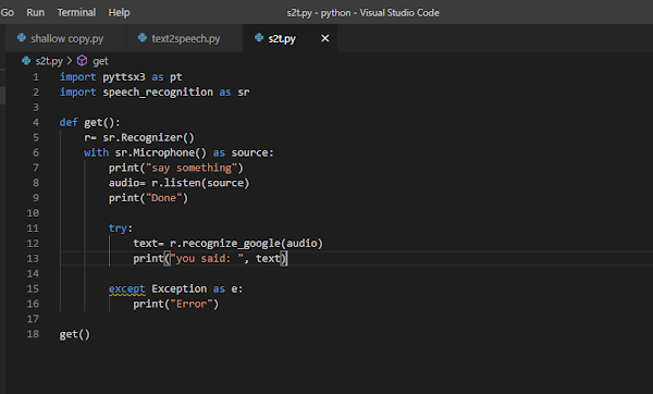 Speech recognition using python. If we want to learn Python from… | by ...