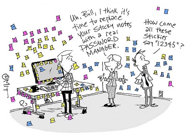 Sticky notes are fun, but not the best password managers [CARTOON] | by ...