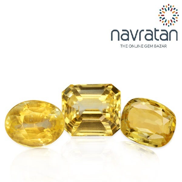 Shop Yellow Sapphire (Pukhraj) Stone at Best Price in India - Navratan ...