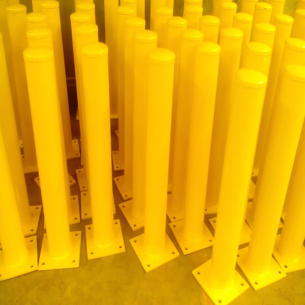 Powder Coated Surface Mounted Steel Bollards - Lisa8 - Medium