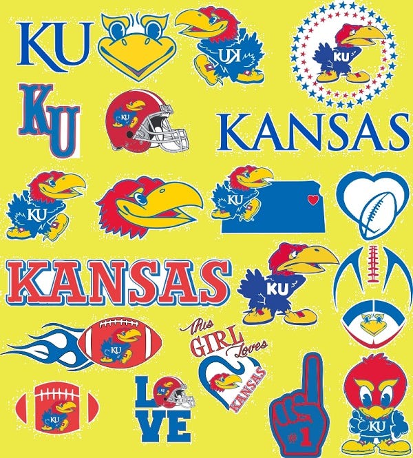 Kansas Jayhawks sports emblems football fan clipart bundle svg cut file ...
