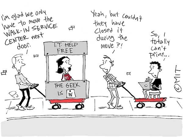 Customer Service Desk Cartoon