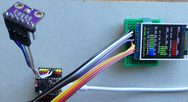 Getting started with a BME280 environment sensor connected to an ESP32-H2 Supermini device and ...