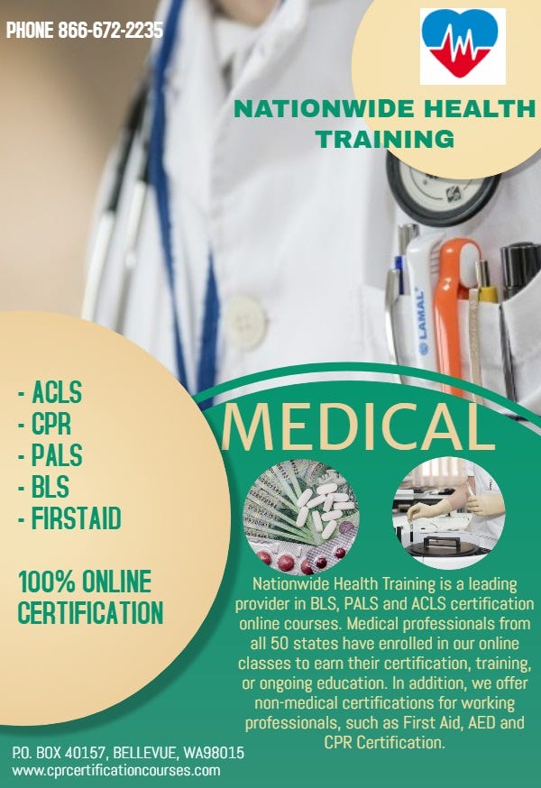 Online PALS Recertification. Nationwide Health Training is a leading ...